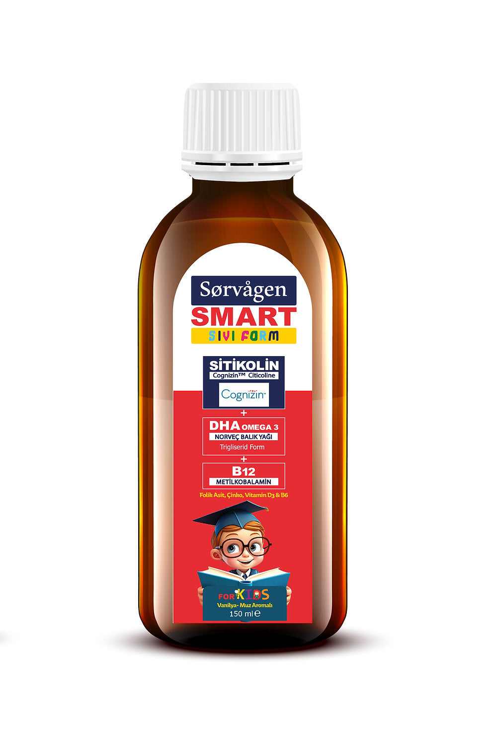 Sorvagen Smart Kids Liquid Form Citicoline DHA Omega 3 Norwegian Fish ...