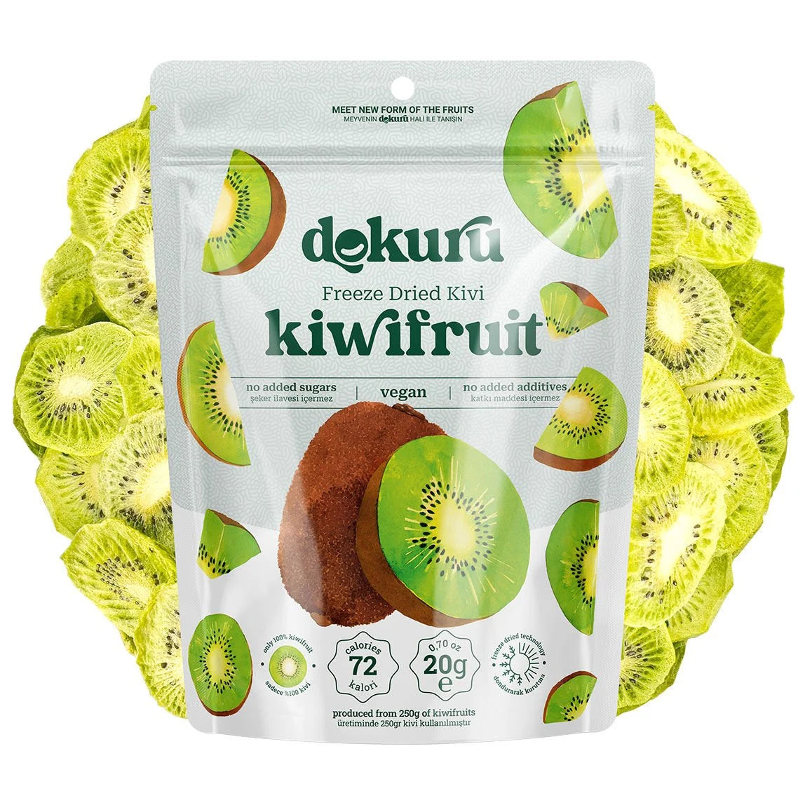 Freeze Dried Kiwi Dried Fruit Chips - 20gr | Dokuru – Lujain Beauty